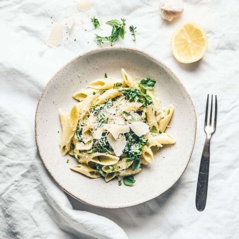 Krämig pasta med spenat och parmesan som smälter i munnen - Bon Appetit